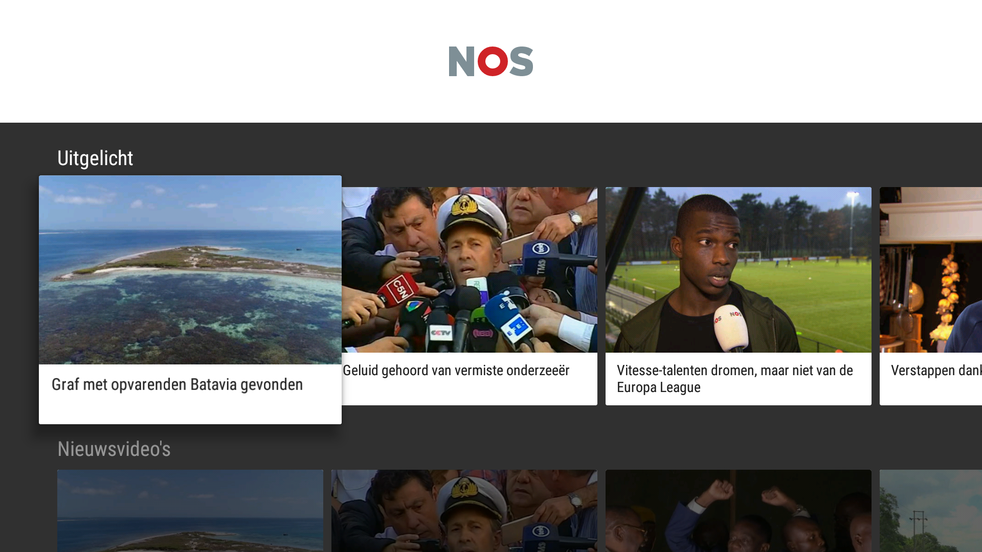 NOS lanceert nieuwe Android TV-app